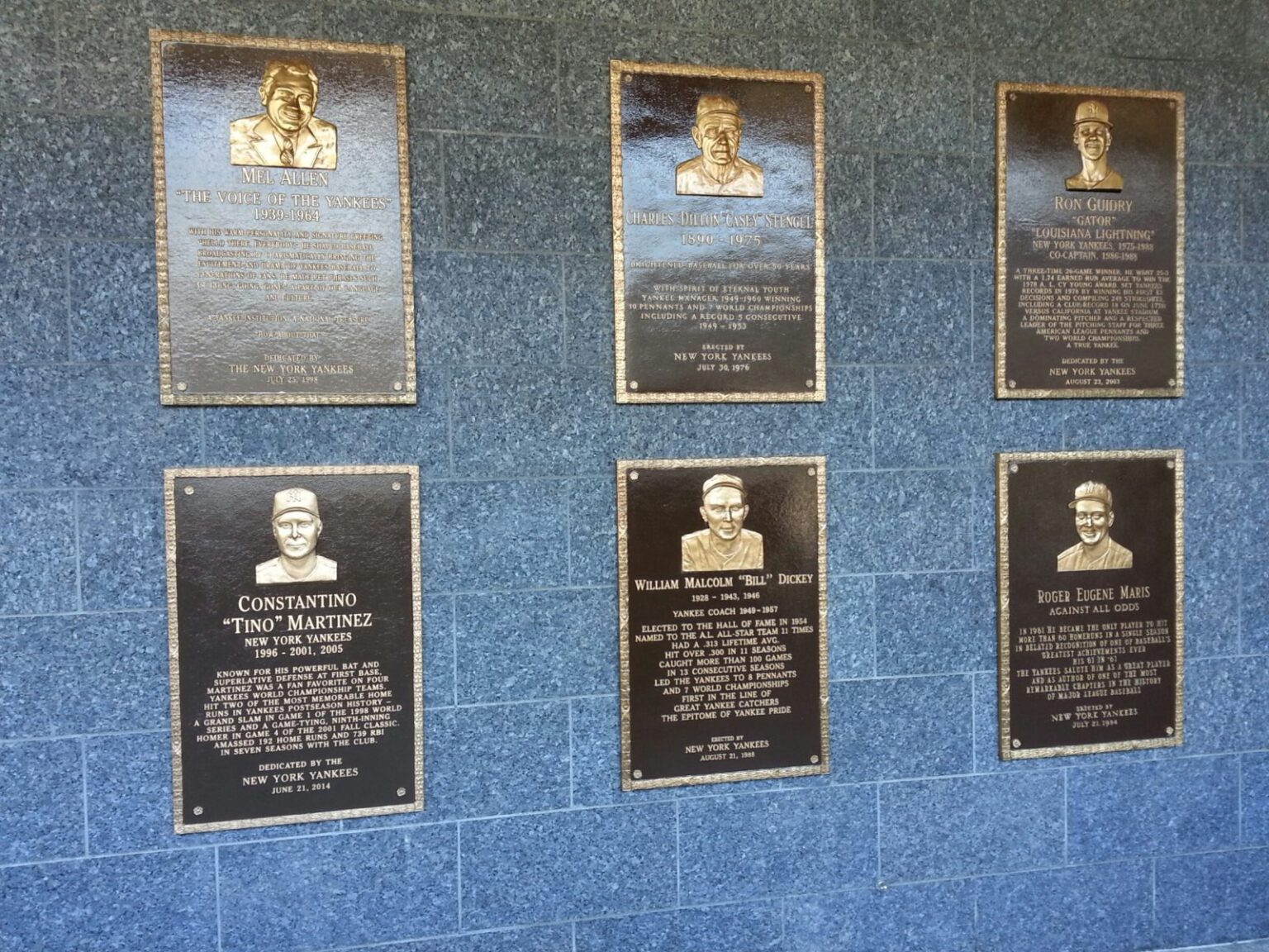 US Bronze Created the Plaques of Yankees’ Monument Park